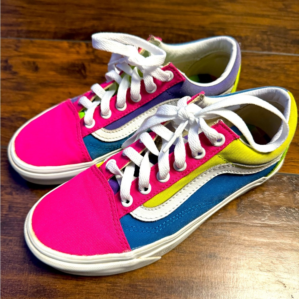Vans Old Skool Neon Color-Block Shoes Men 5 Women 6.5… - Gem